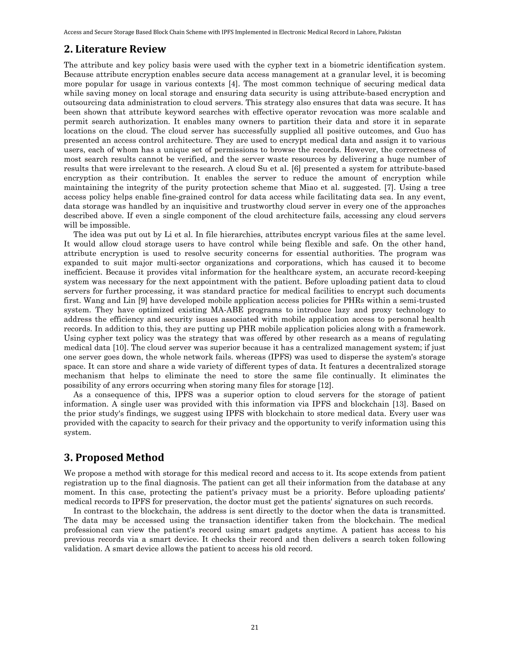 Access and Secure Storage Based Block Chain Scheme with IPFS Implemented in Electronic Medical ...