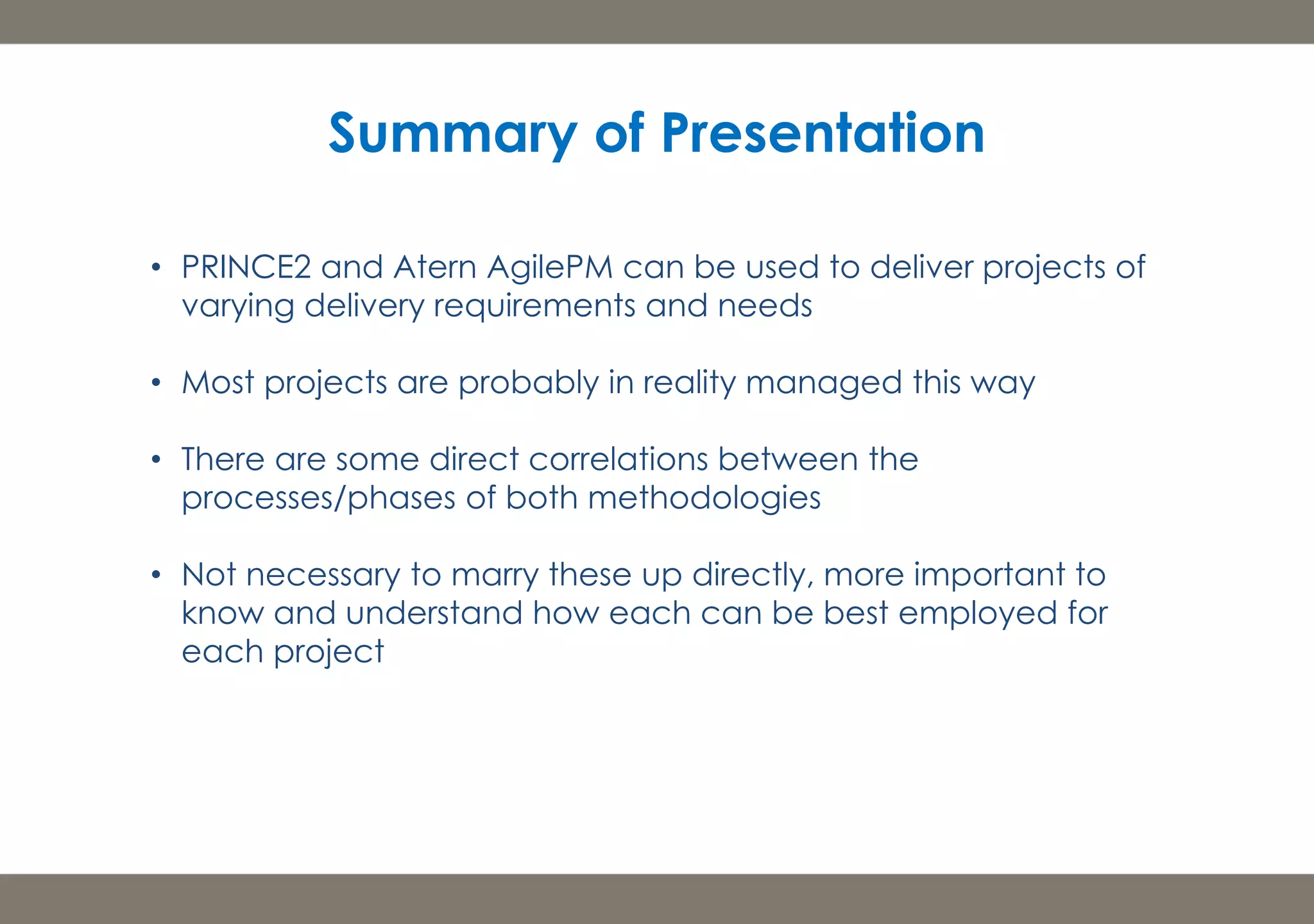 A real life case study of using Agile and PRINCE2 together - AgilePM | PDF