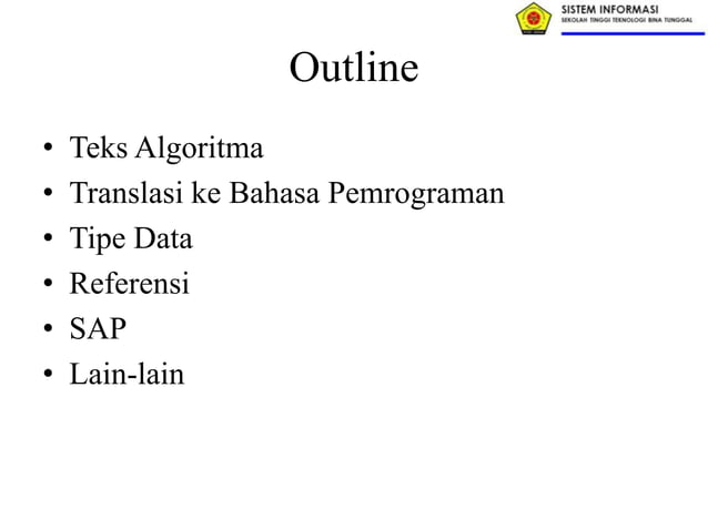 algoritma dan pemrograman part 2 | PPT