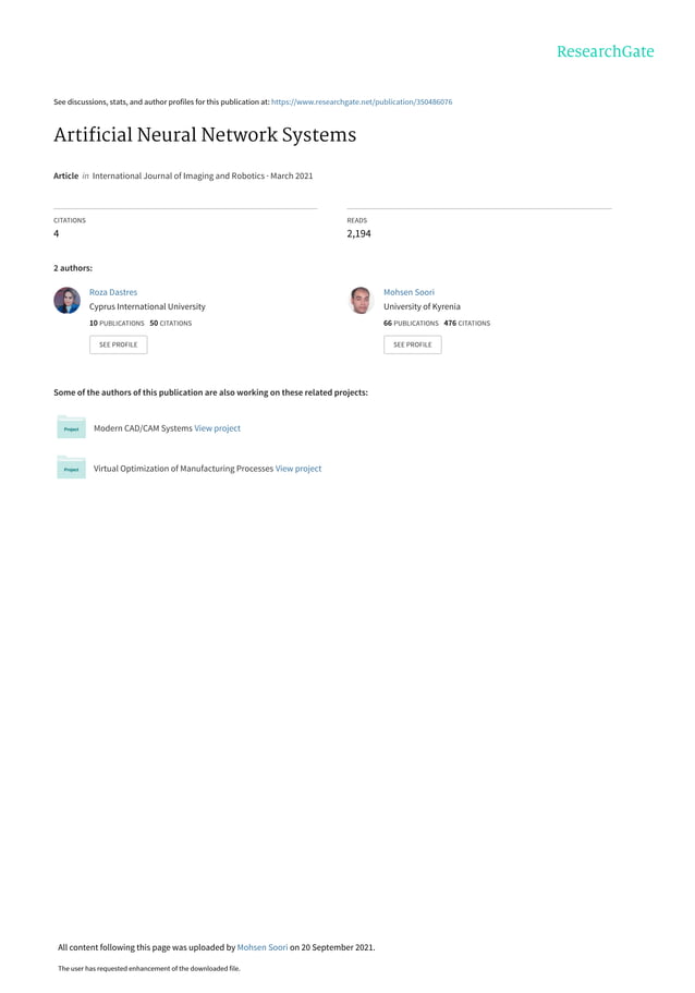 Artificial Neural Networks | PDF