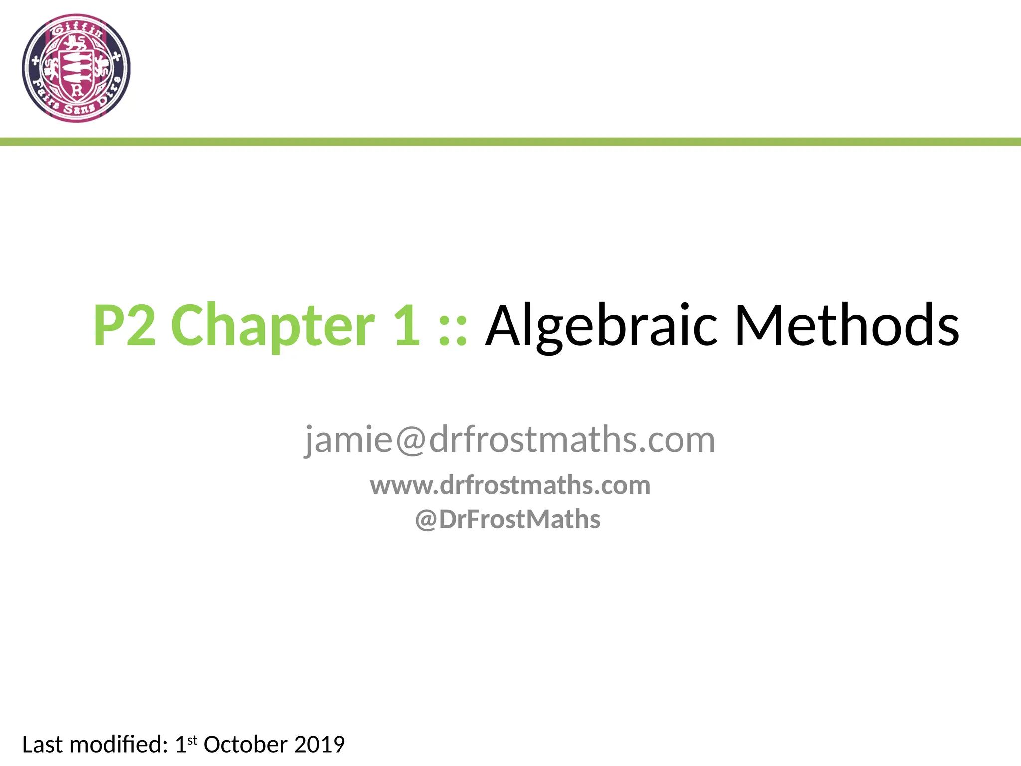 Algebraic Methods Prove by contradiction using simplification of ...