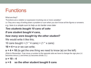 P2 functions and equations from a graph questions | PPT
