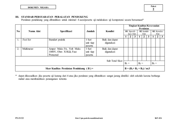 P2 instrumen verifikasi tuk | PDF
