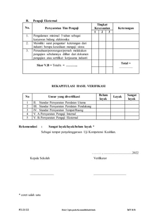 P2 instrumen verifikasi tuk | PDF