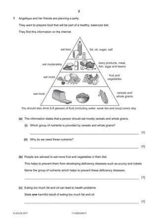 Paper-2-2017- Cambridge Lower Secondayr Science Past Paper | PDF