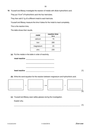 Cambridge Lower Secondary Checkpoint Past Paper P2 october-2018-science ...