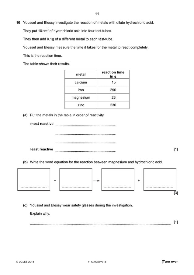 Cambridge Lower Secondary Checkpoint Past Paper P2 october-2018-science ...
