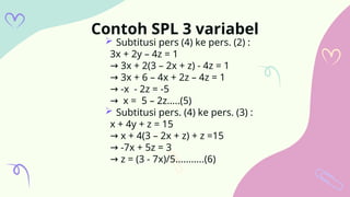 Materi ke-2 Sistem Persamaan linier (SPL) | PPT