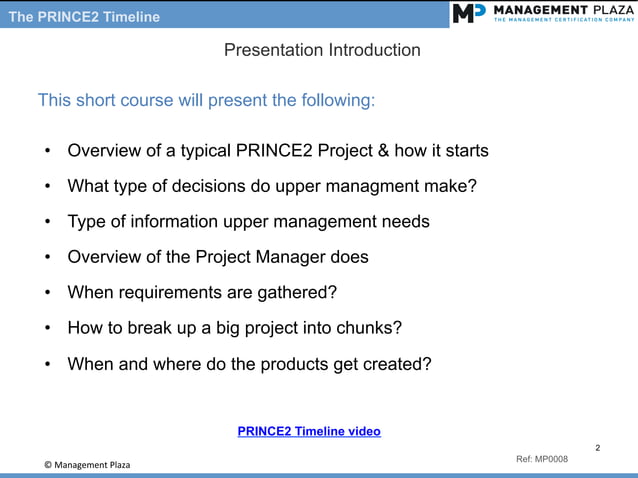 PRINCE2 Timeline Slides | PPT