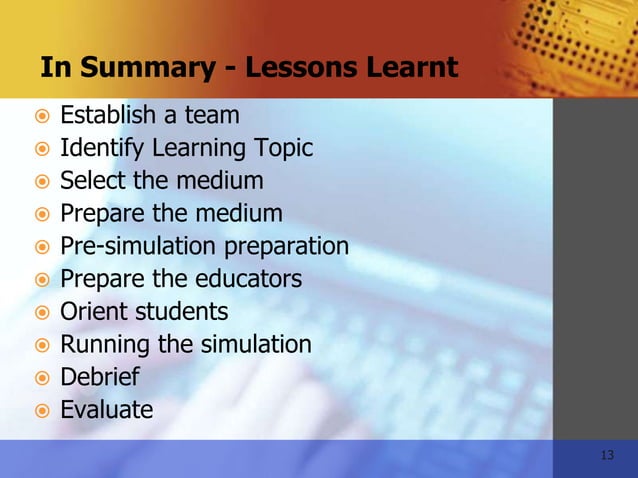 Transforming Learning Using A Multi User Virtual Environment For Simulation Ppt