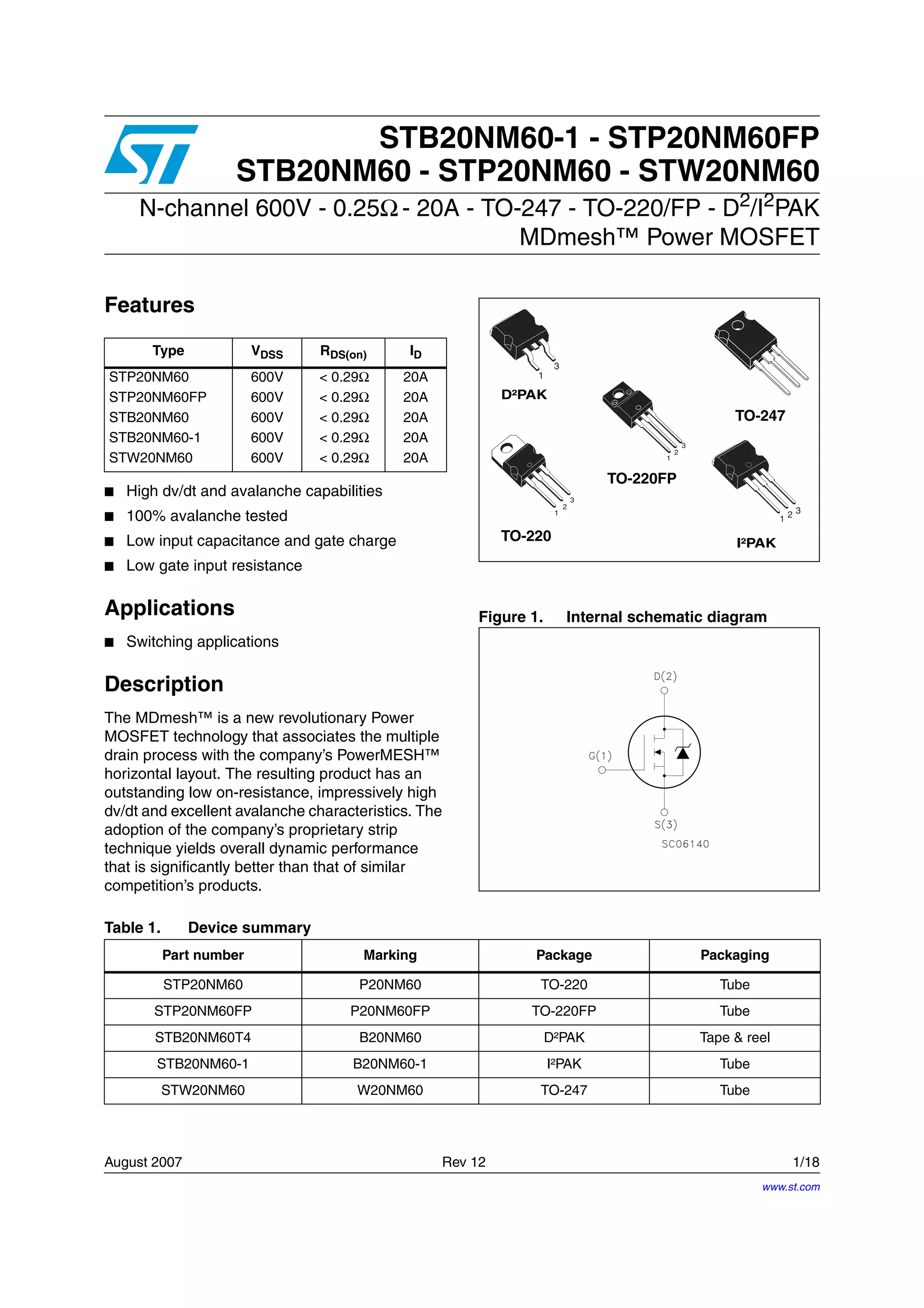 Original MOSFET P20NM60 20NM60 20N60C3 20N60 New | PDF