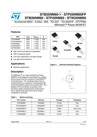 Original MOSFET P20NM60 20NM60 20N60C3 20N60 New | PDF
