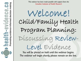Child / Family Health Program Planning in Public Health: What's the ...