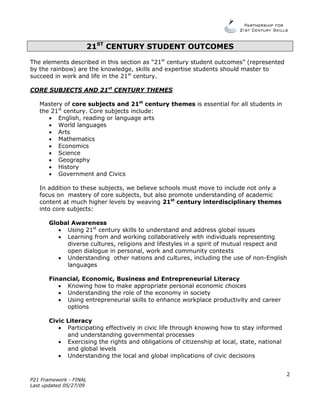 P21 Framework Definitions 052909 | PDF