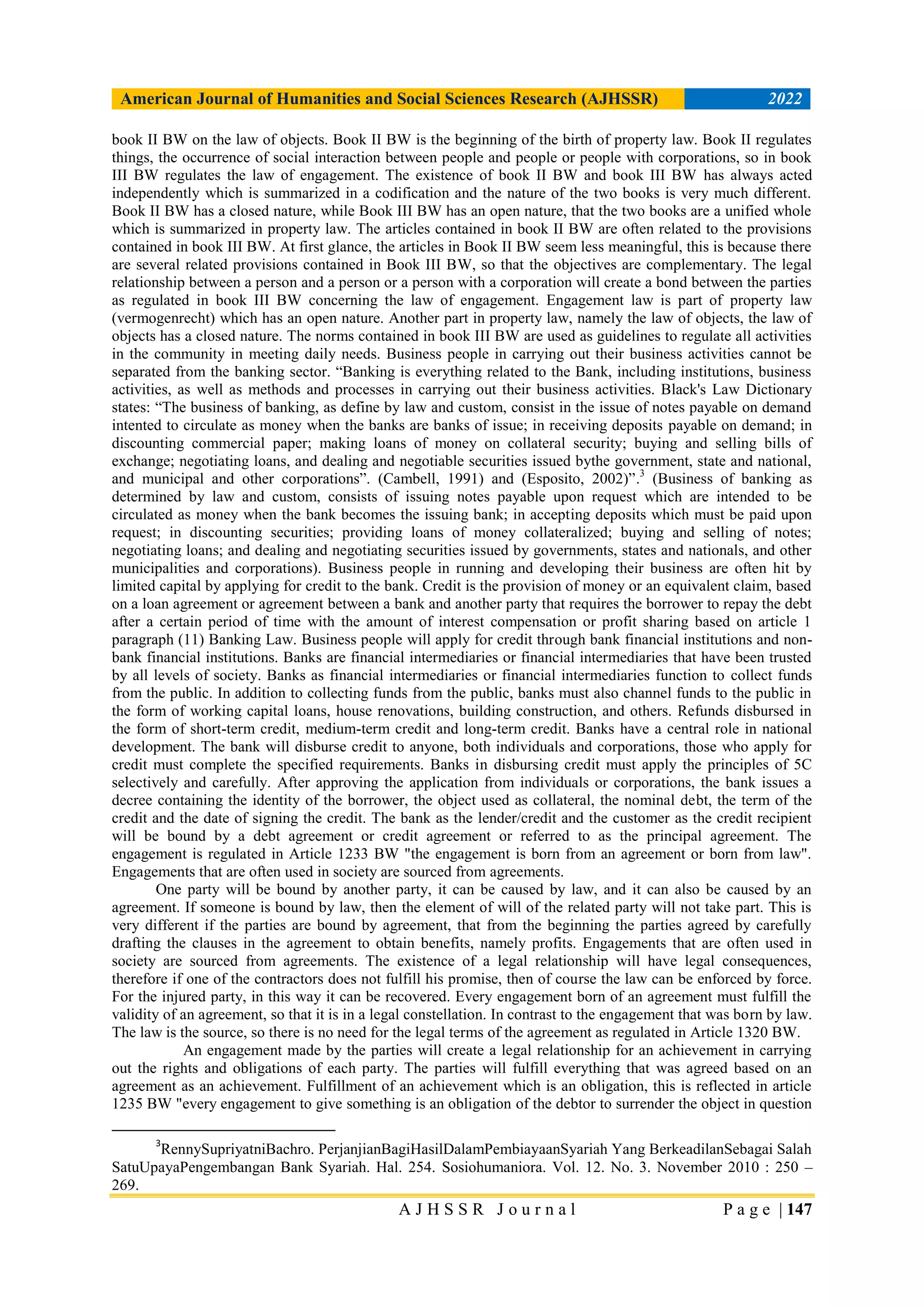 Characteristics of Collateral As A Special Guarantee in The Banking ...