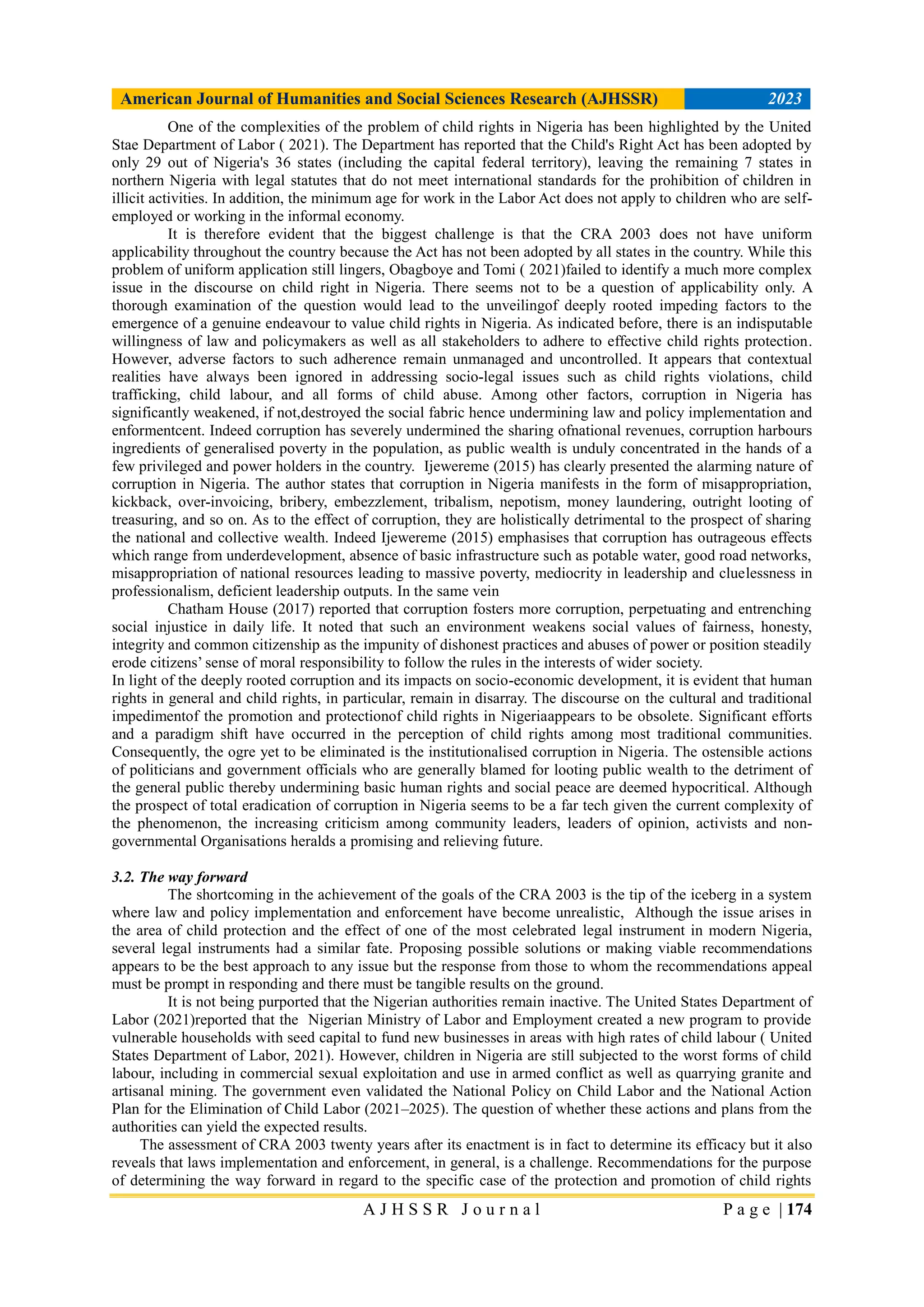 The State of Child Rights in Nigeria Twenty Years After the Emergence ...