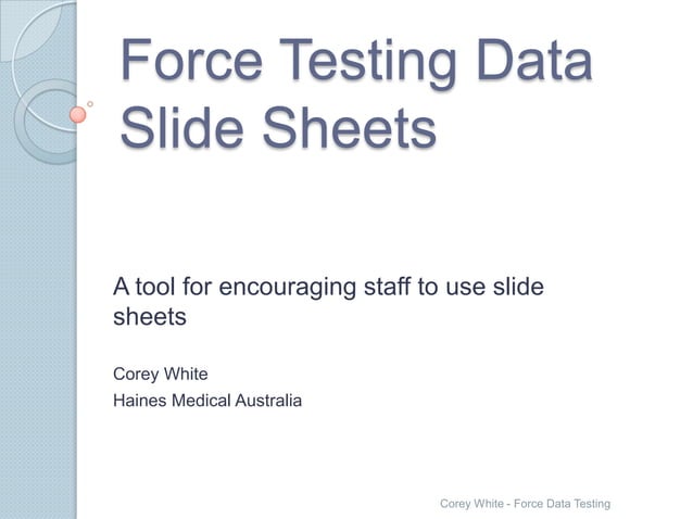 Force Testing Data Slide Sheets | PPTX | Physical Therapy | Wellness