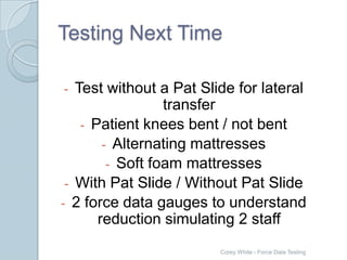 Force Testing Data Slide Sheets | PPTX | Physical Therapy | Wellness