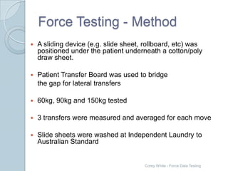 Force Testing Data Slide Sheets | PPTX | Physical Therapy | Wellness