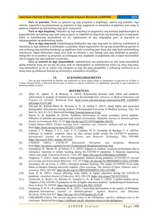 Mga gawi sa pag-aaral at akademikong marka ng kolehiyo sa kalagitnaan ng COVID-19 pandemya | PDF