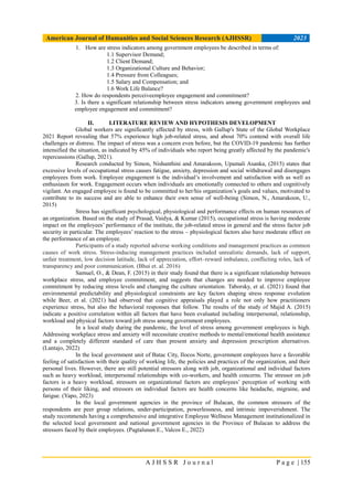 “STRESS INDICATORS AMONG GOVERNMENT EMPLOYEES IN ZAMBALES, PHILIPPINES ...