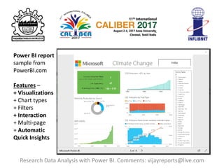 Research Data Analysis with PowerBI - Academic writing | PPTX