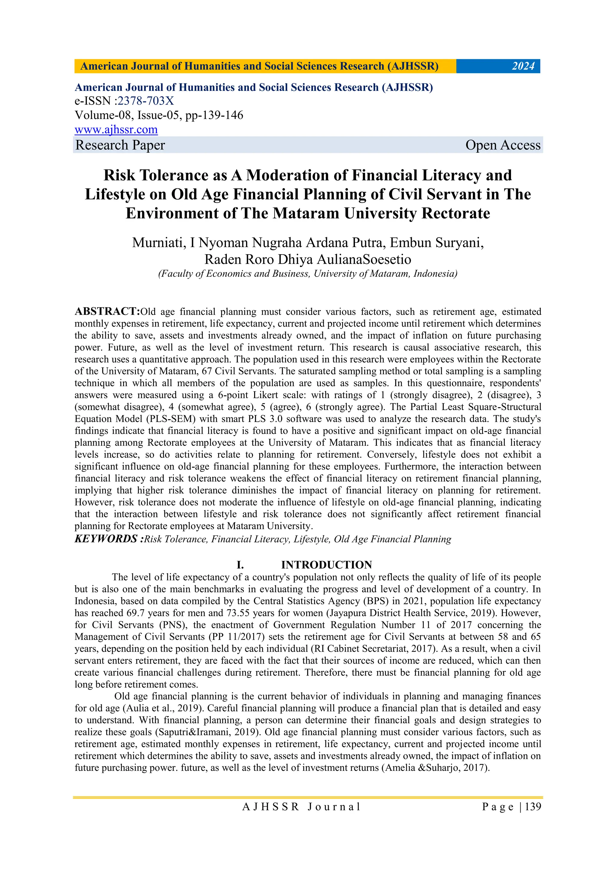 Risk Tolerance as A Moderation of Financial Literacy and Lifestyle on ...