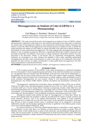 Microaggressions on Students of Color (LGBTQ+): A Phenomenology | PDF