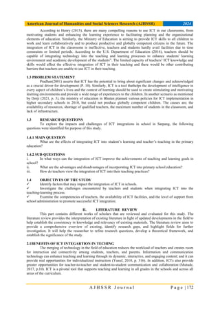 Information and Communications Technology (ICT) Integration and ...