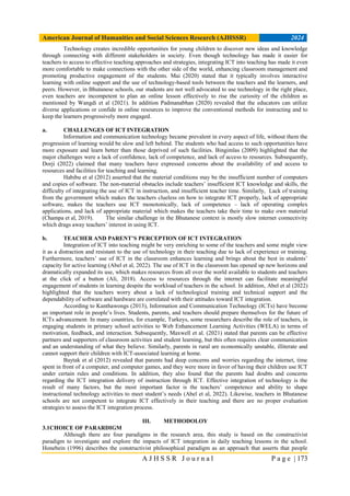 Information and Communications Technology (ICT) Integration and ...