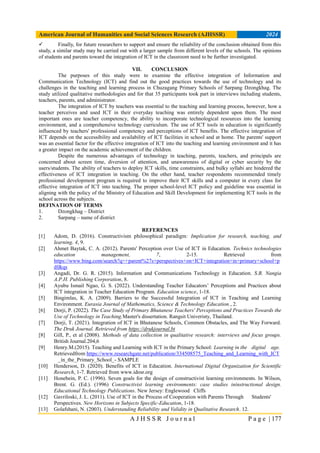 Information and Communications Technology (ICT) Integration and ...