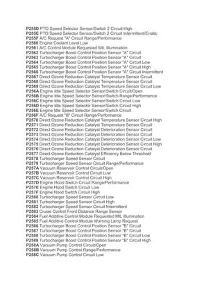 OBD2 Powertrain Code List (P2500-P2599) | PDF