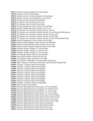 OBD2 Powertrain Code List (P2600- P2699) | PDF