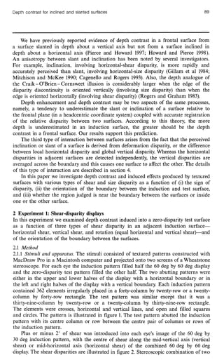 Depth interaction between inclined and slanted surfaces in vertical and ...