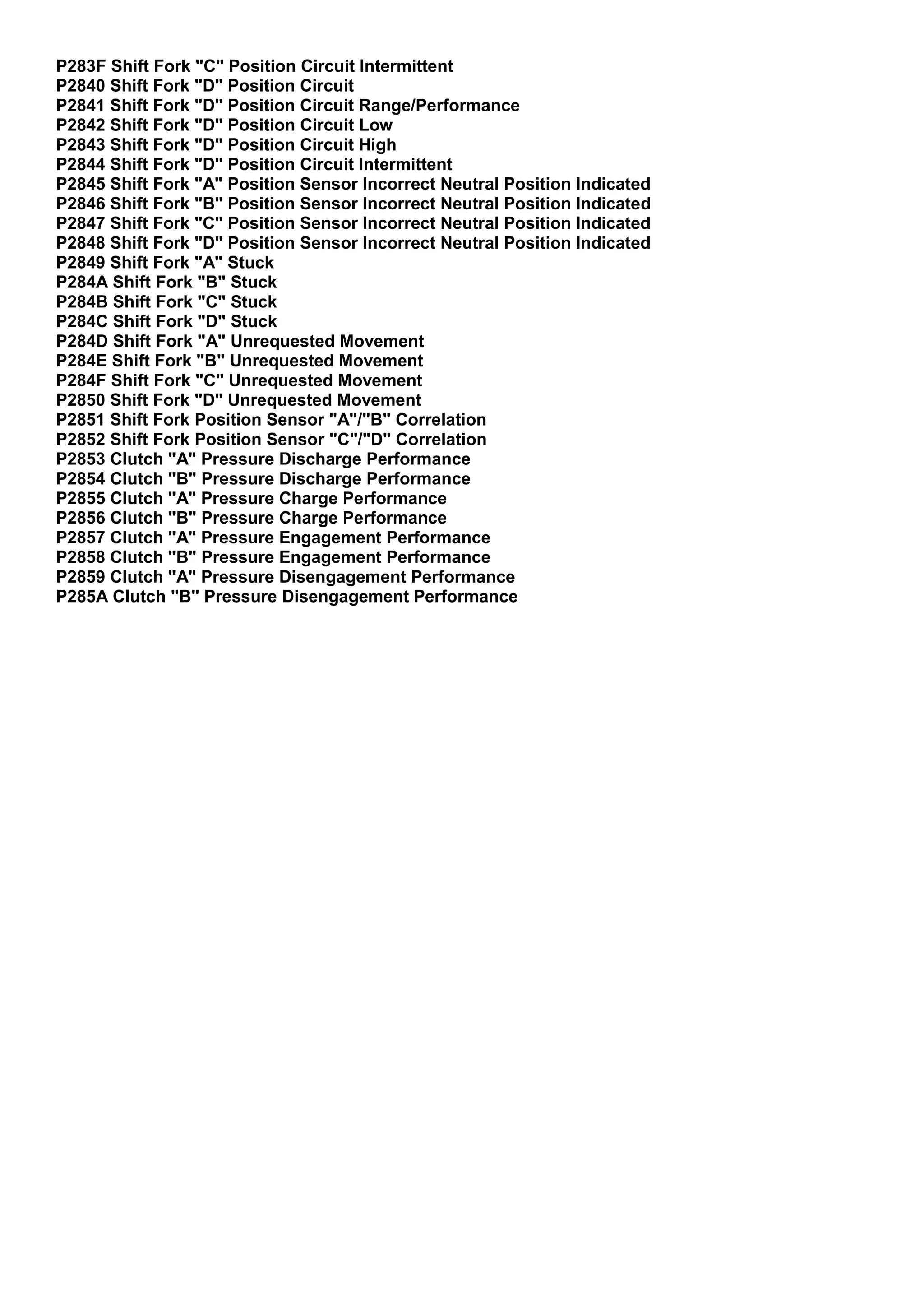 OBD2 Powertrain Code List (P2800- P2899) | PDF