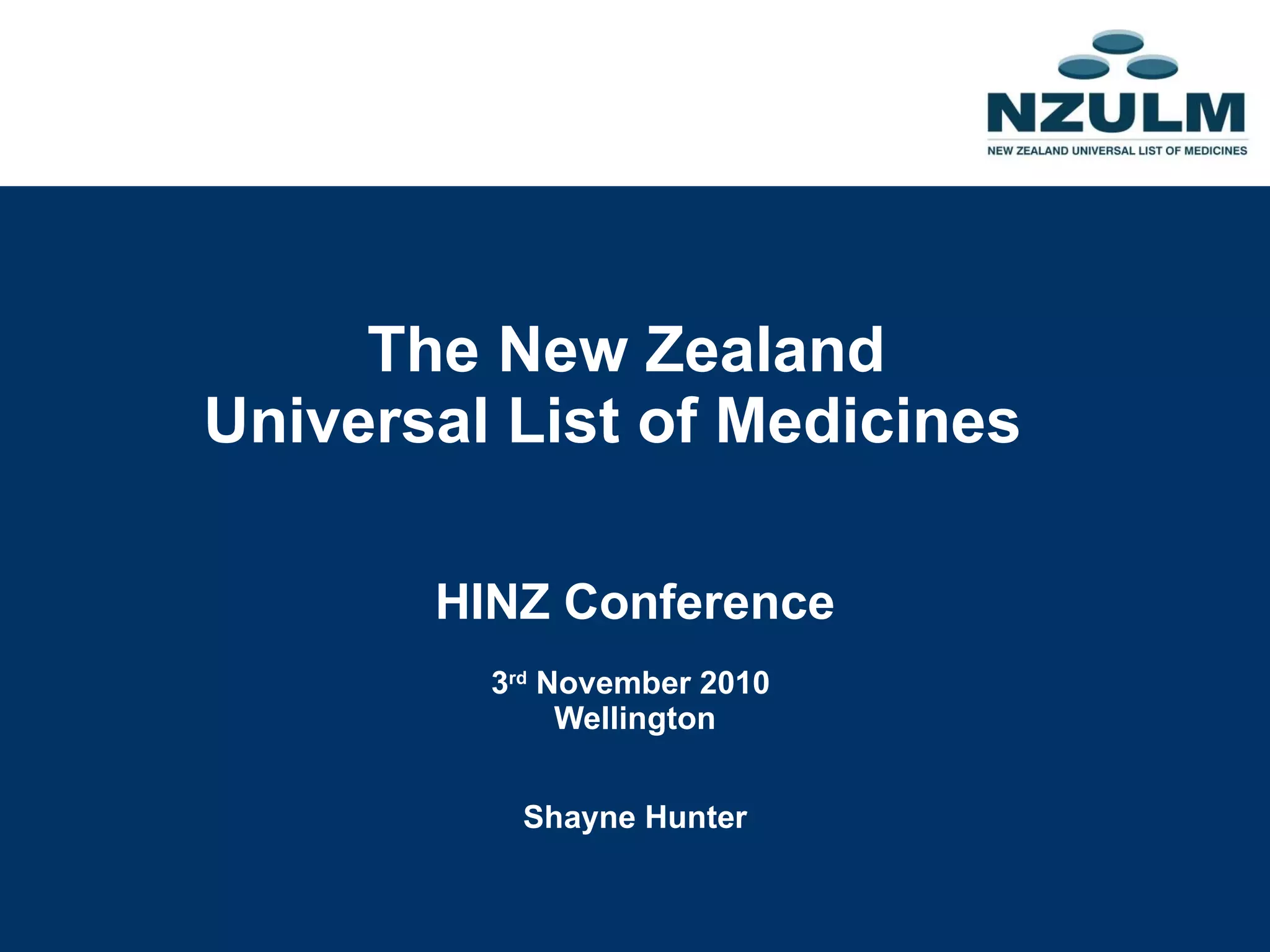 The New Zealand Universal List of Medicines | PPT