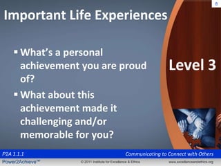 Power2Achieve- Communicate to Connect with Others -Lesson 1.1.1 Slides ...