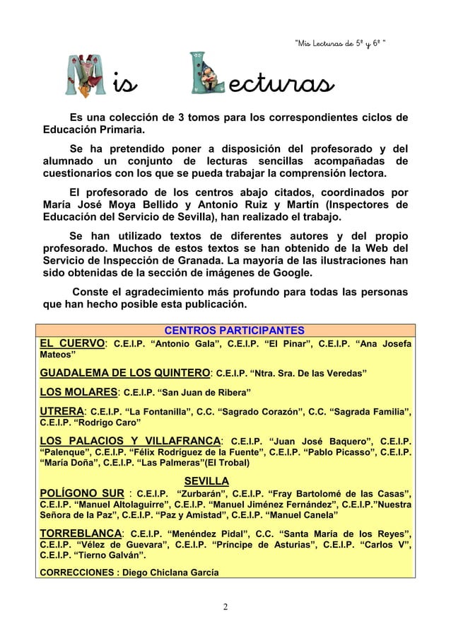 Mis lecturas para 5º y 6º E.P. | PDF