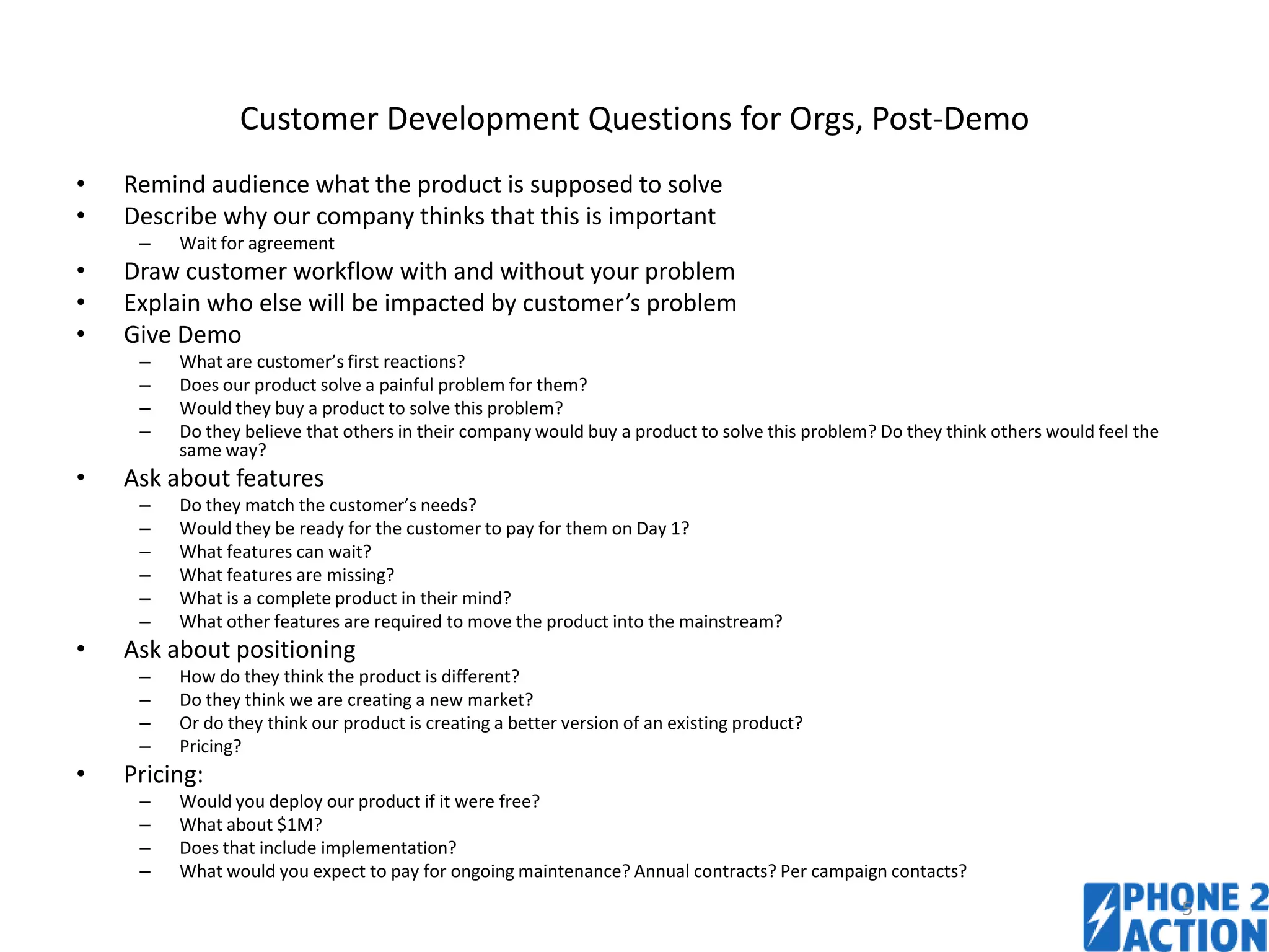 P2A Customer Development | PPTX