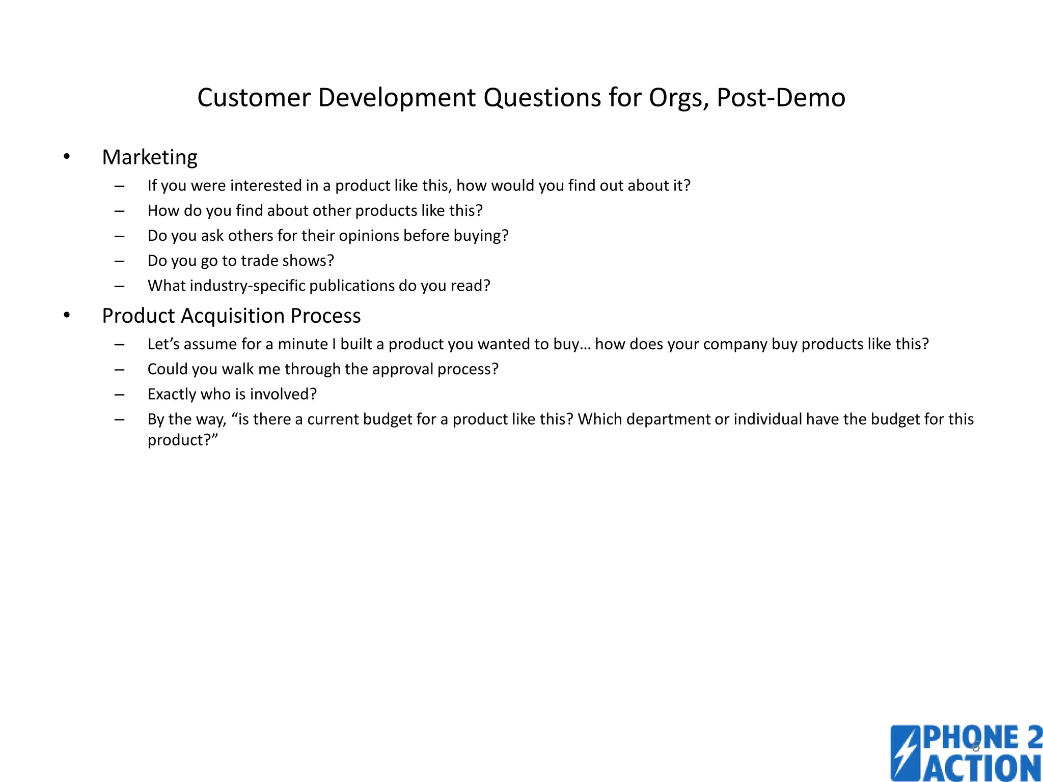 P2A Customer Development | PPTX