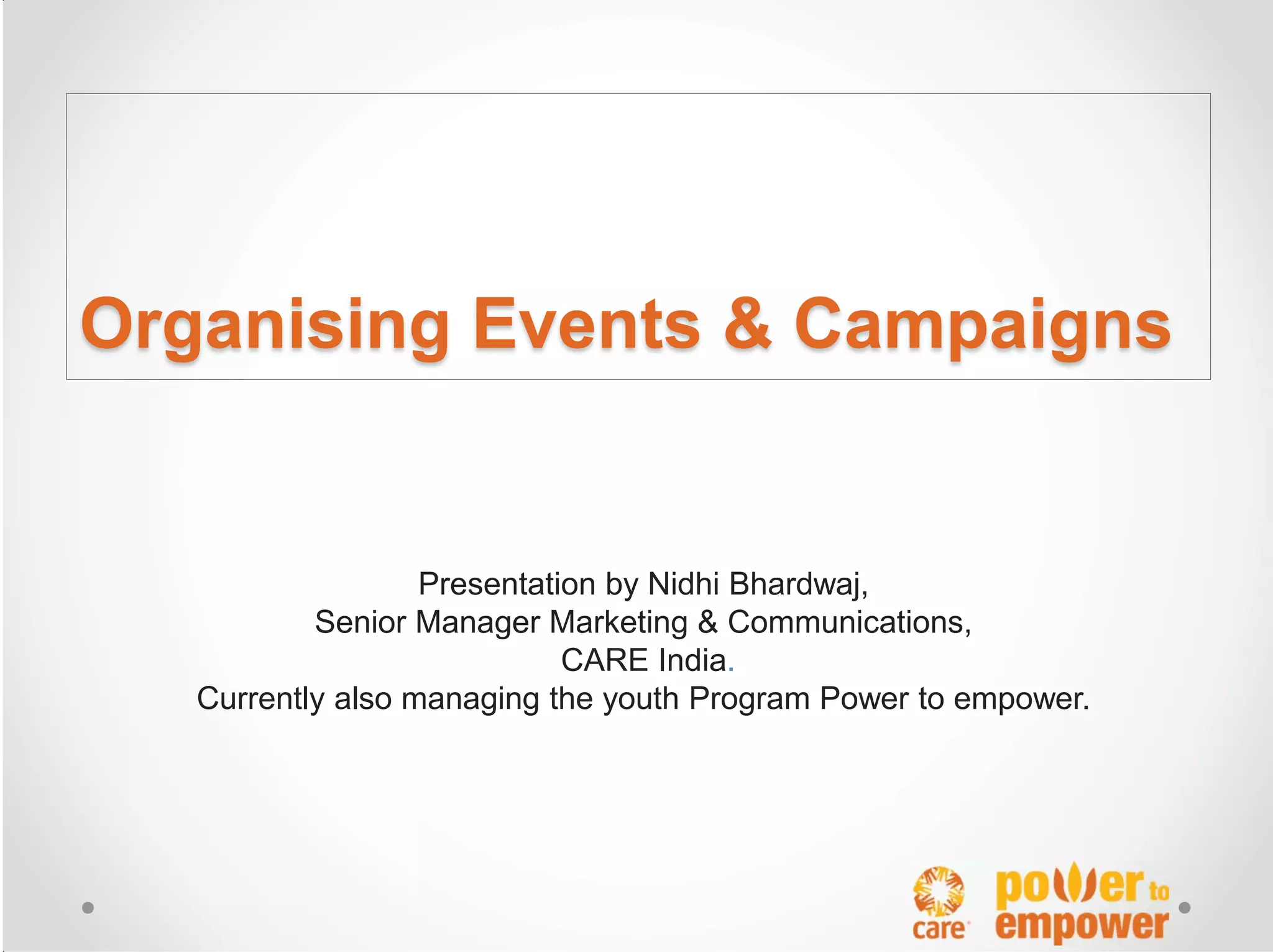P2E_Skill building session - Organising events and campaigns | PDF