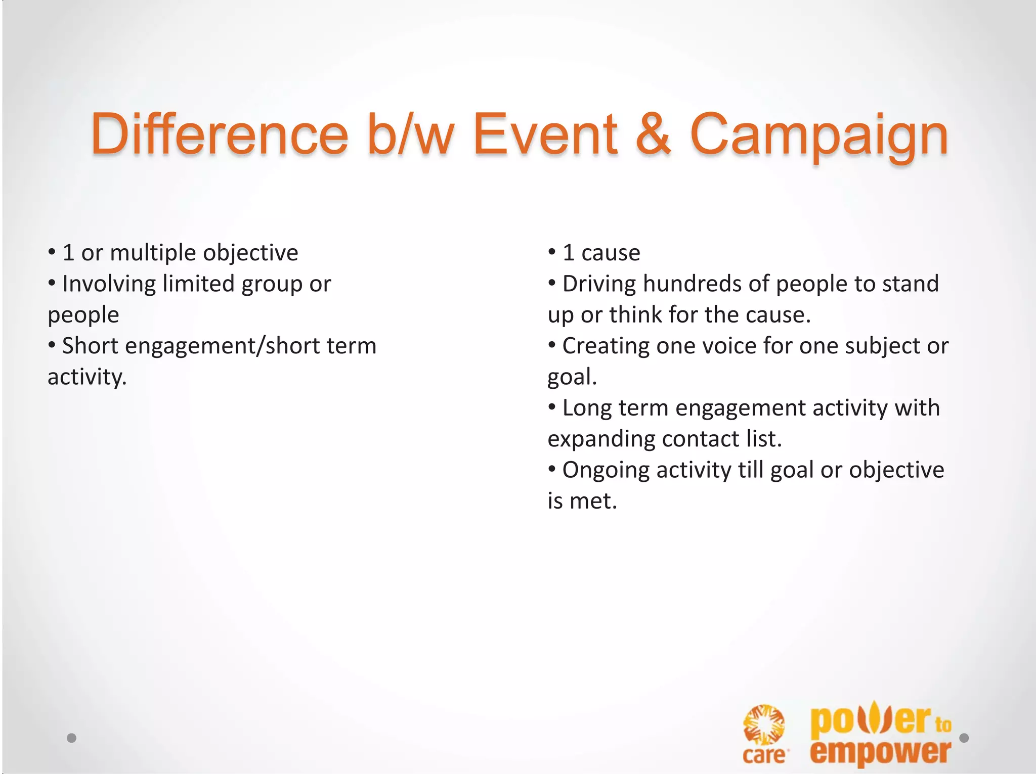 P2E_Skill building session - Organising events and campaigns | PDF