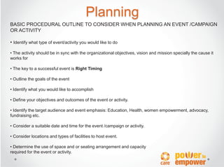 P2E_Skill building session - Organising events and campaigns | PDF