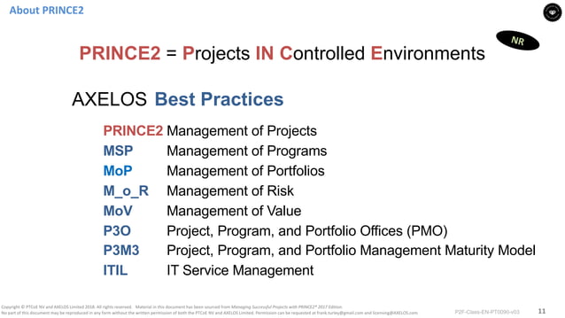 PRINCE2 Foundation Classroom slides - Sample - Classic | PPT