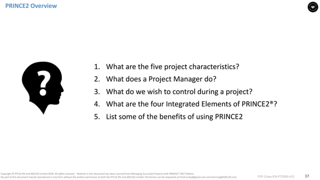 PRINCE2 Foundation Classroom slides - Sample - Classic | PPT
