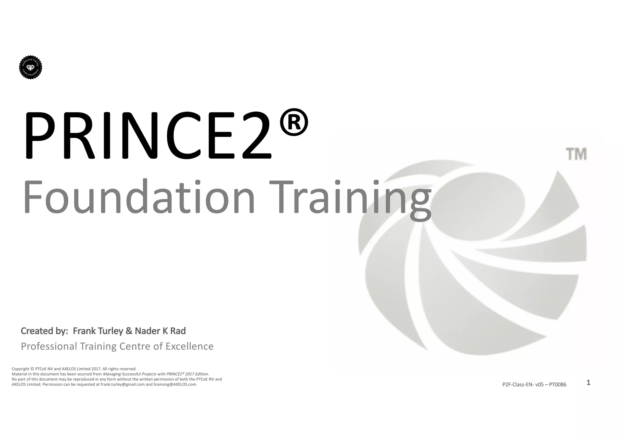 PRINCE2 Foundation Slides - Sample | PDF | Business and Finance