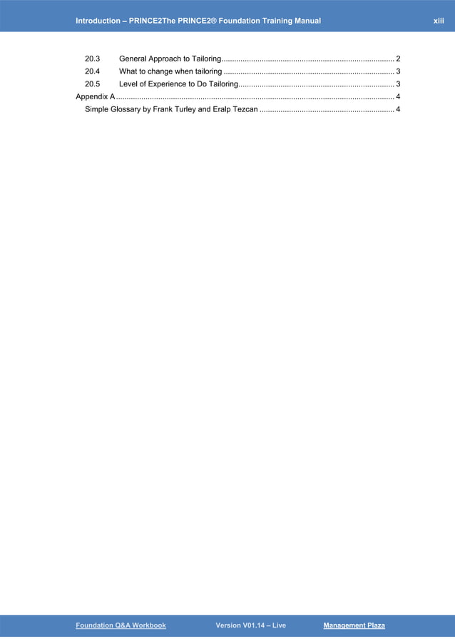 PRINCE2 Foundation Training Manual by Frank Turley | PDF | Business ...