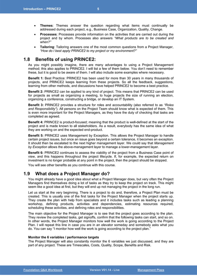 PRINCE2 Foundation Training Manual by Frank Turley | PDF | Business ...