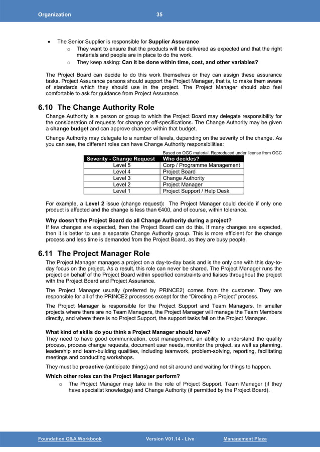 PRINCE2 Foundation Training Manual by Frank Turley | PDF | Business ...