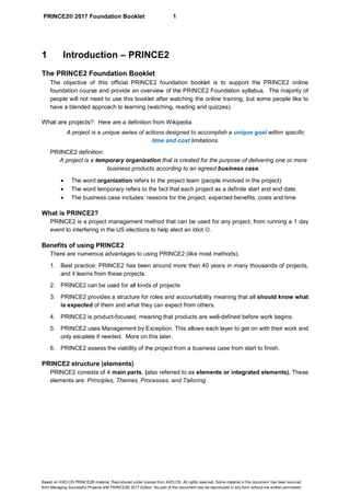 PRINCE2 Foundation Guide - Sample - by Frank Turley | PDF